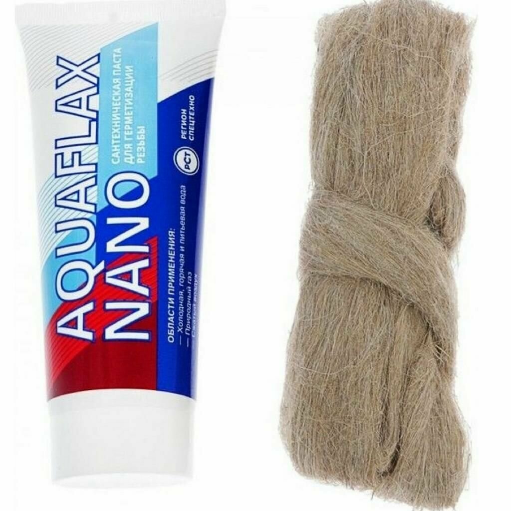 Набор паста герметизирующая Aquaflax 80г + лен 20г