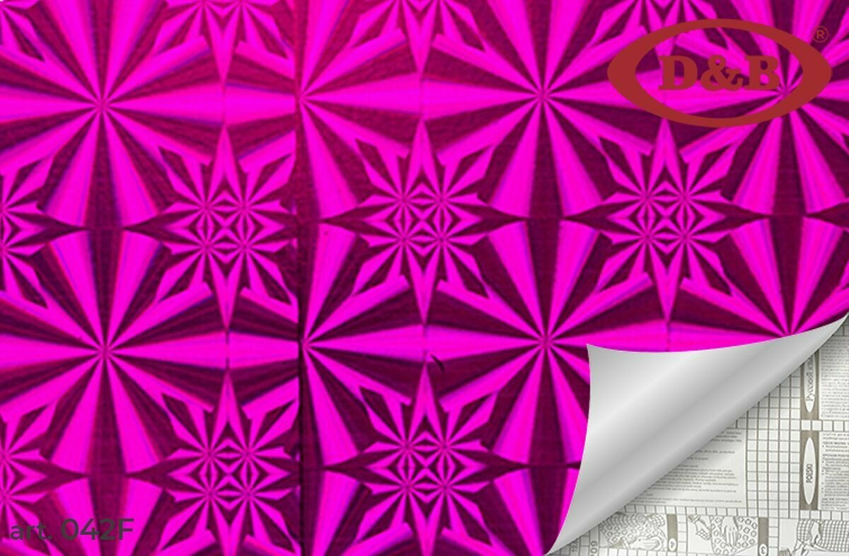 Пленка самоклейка 45смх 8м D&B голография, Малиновая (снежинки) 042F LB