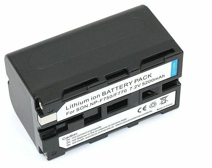 Усиленный аккумулятор для видеокамеры Sony NP-F750, NP-F770, 7.2V, 4400mAh, код mb080607