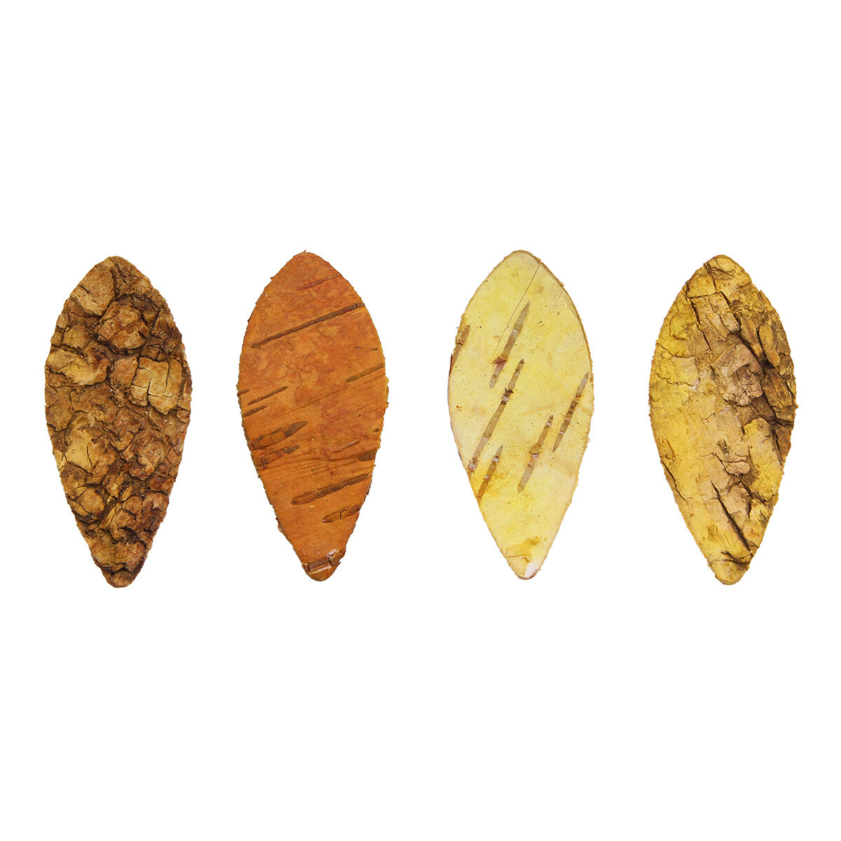 YW209 Декоративные элементы из коры дерева 'Капельки', 5 см, 30 шт (желтый)