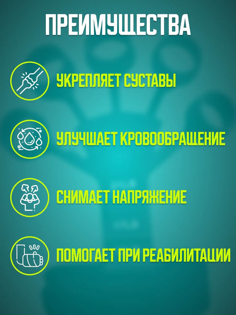 Эспандер кистевой, тренажер для рук и пальцев, регулируемый, резиновый — фото 1