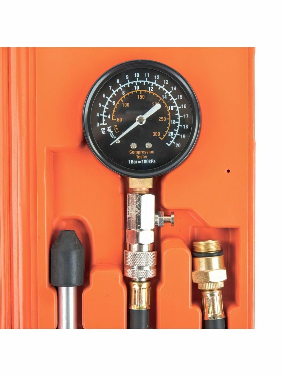 Компрессометр автомобильный для бензиновых двигателей резьбовой универсальный