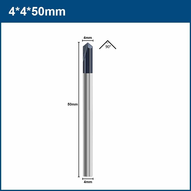 Фреза фасочная двухзаходная XCAN, 4х4х50 мм, 90 градусов, 1 шт.
