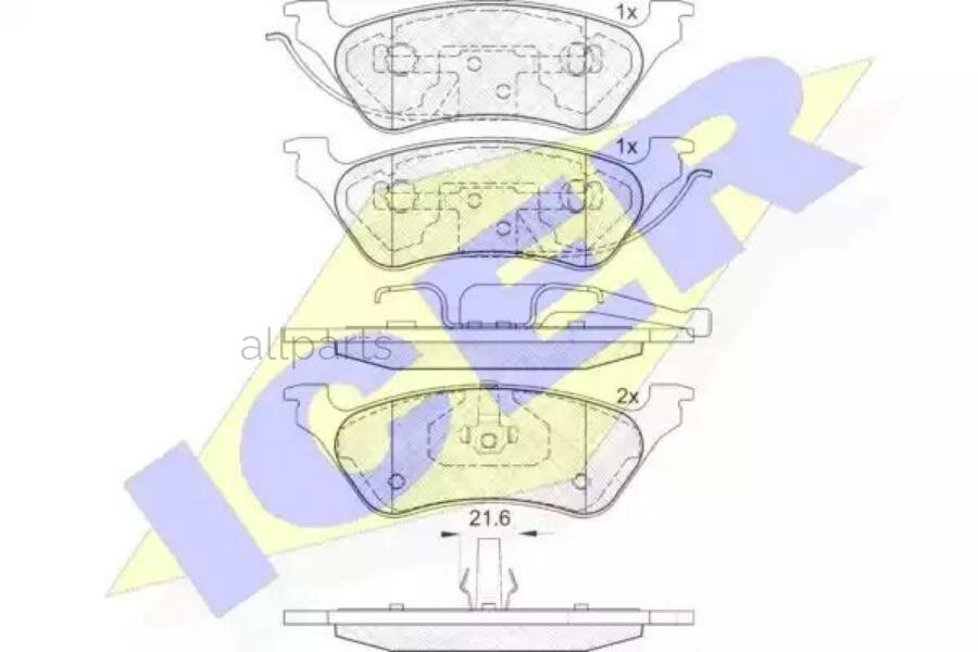 ICER 181564 Колодки торм. дисковые задние Jeep Cherokee/Liberty Chrysler Voyager 2000-