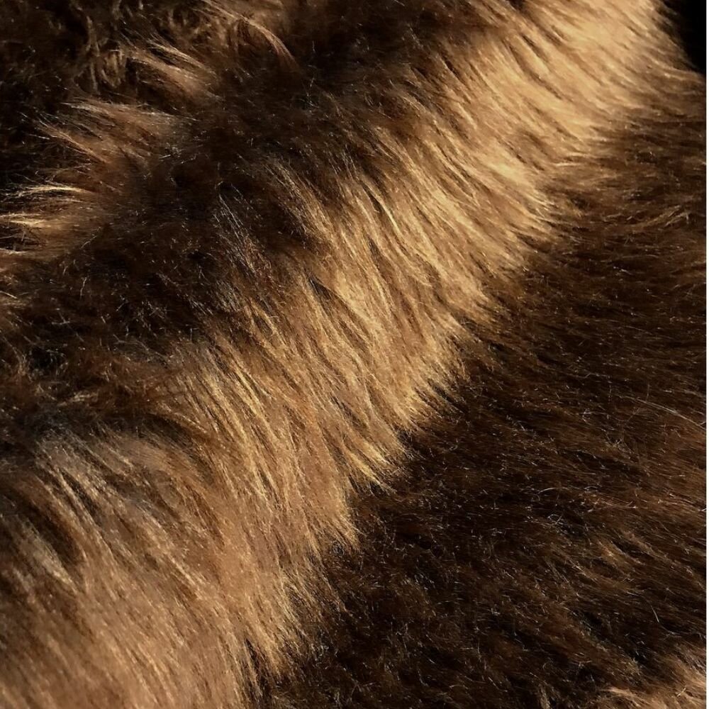 Мех искусственный длинноворсовый для пошива мягких игрушек и карнавальных (новогодних) костюмов, цв. коричневый, высота ворса 27 мм, ш-150 см, отрез 1 метр
