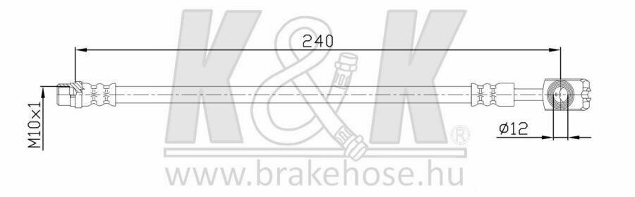 K&K FT0328 Шланг тормозной AUDI A4 (8D B5) /Avant/ 2.8 30V 10.96-.