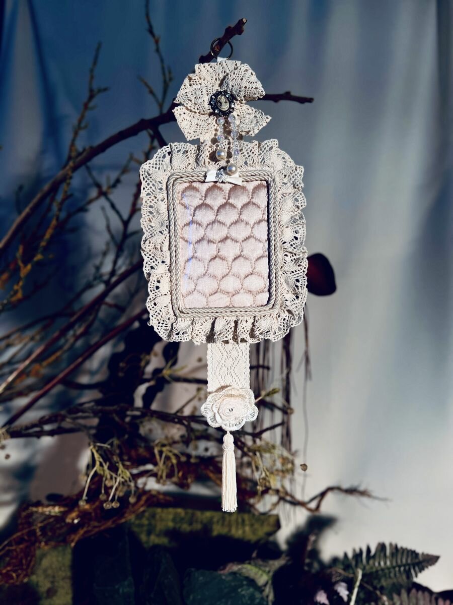 Фоторамка Ajourele B-872-1, пластик/полиэстер, цвет бежевый лайт, для фото 9x13 см