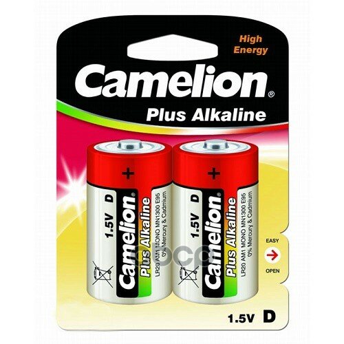 Батарейка D LR20 1.5V блистер 2шт. (цена за 1шт.) Alkaline Plus CAMELION Camelion арт. LR20-BP2