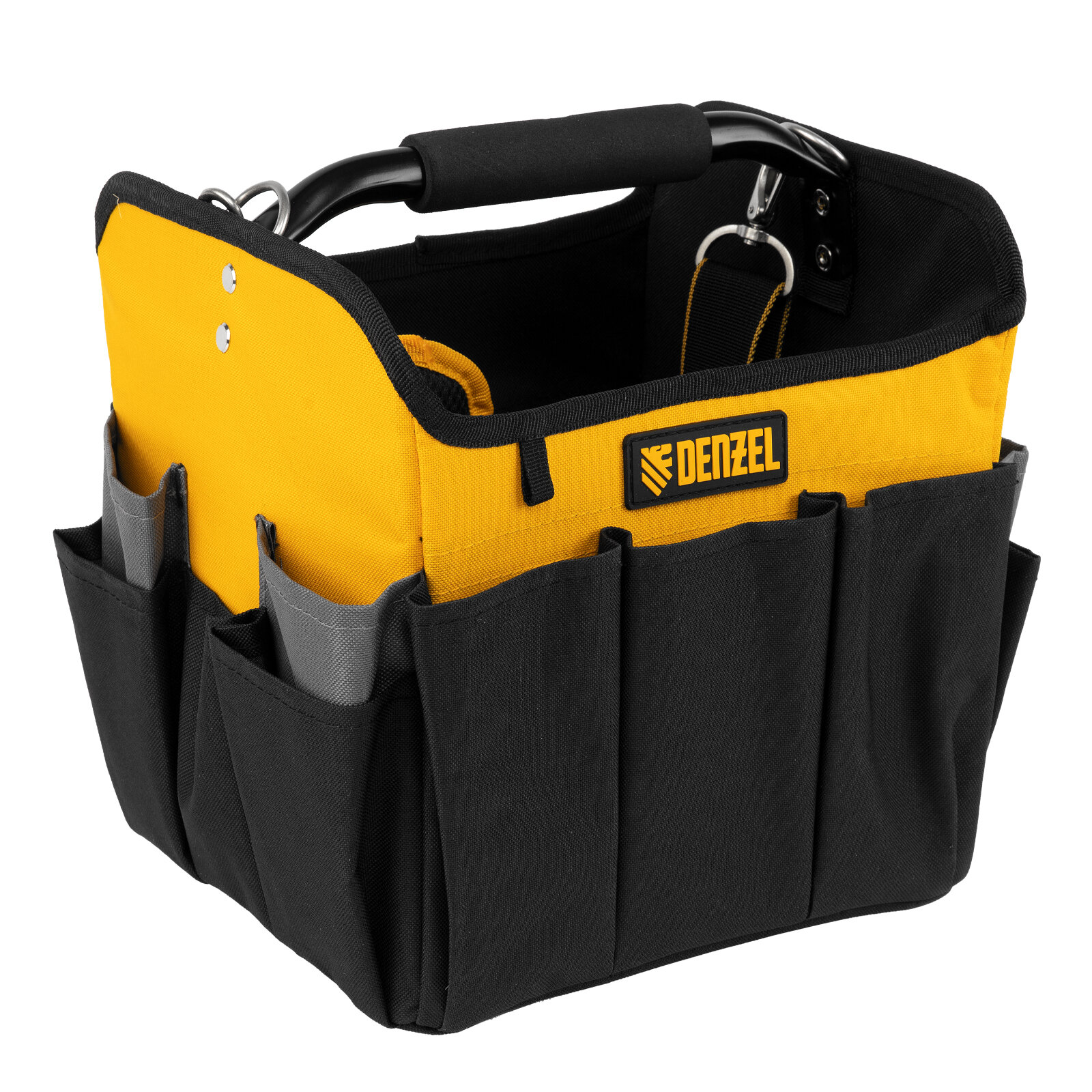 Переноска для инструмента DENZEL 22 кармана, с наплечным ремнем, 260х240х300 мм (90294)