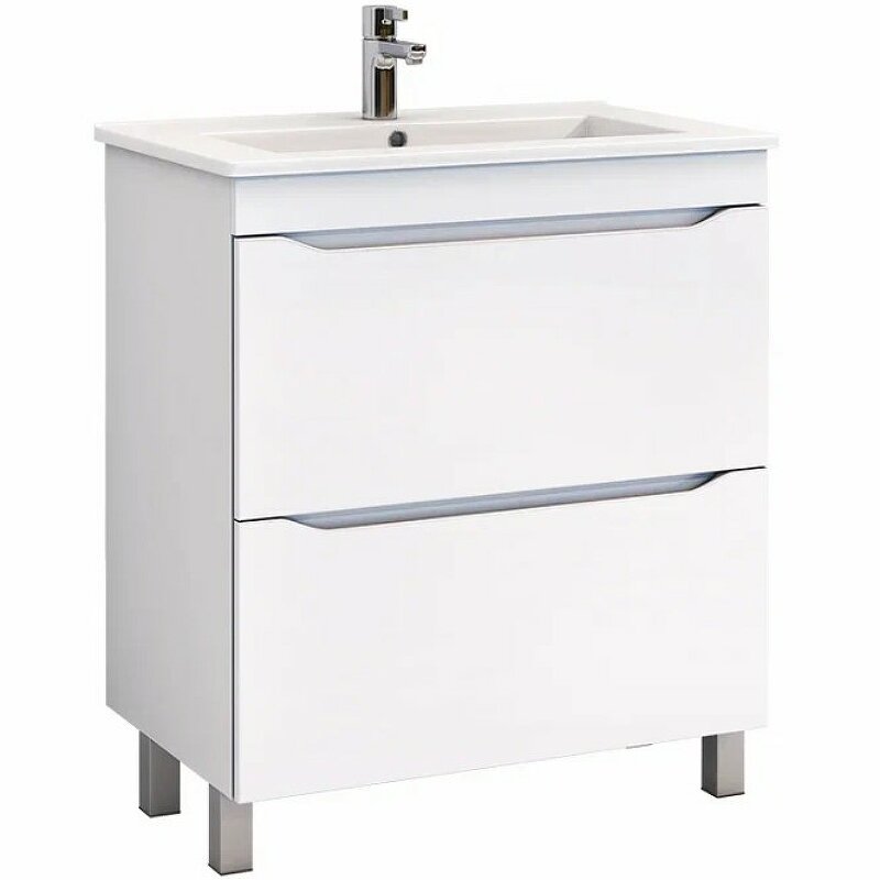 Тумба под раковину Vigo Grani 60 tn. GRI. ELI.60.2Y Белая, современный стиль