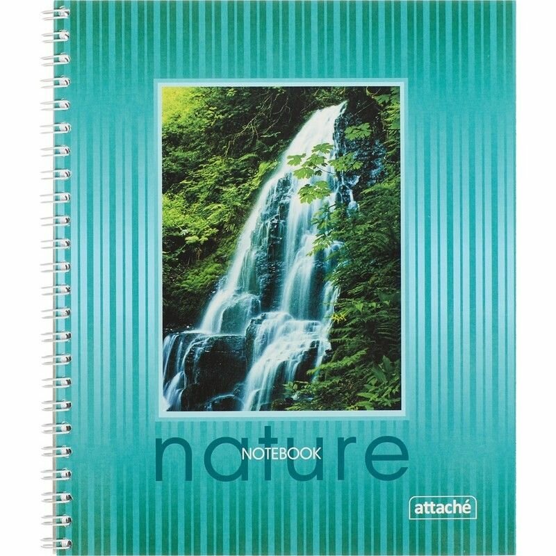 Тетрадь 80л, А5, клетка, спираль, Attache Nature