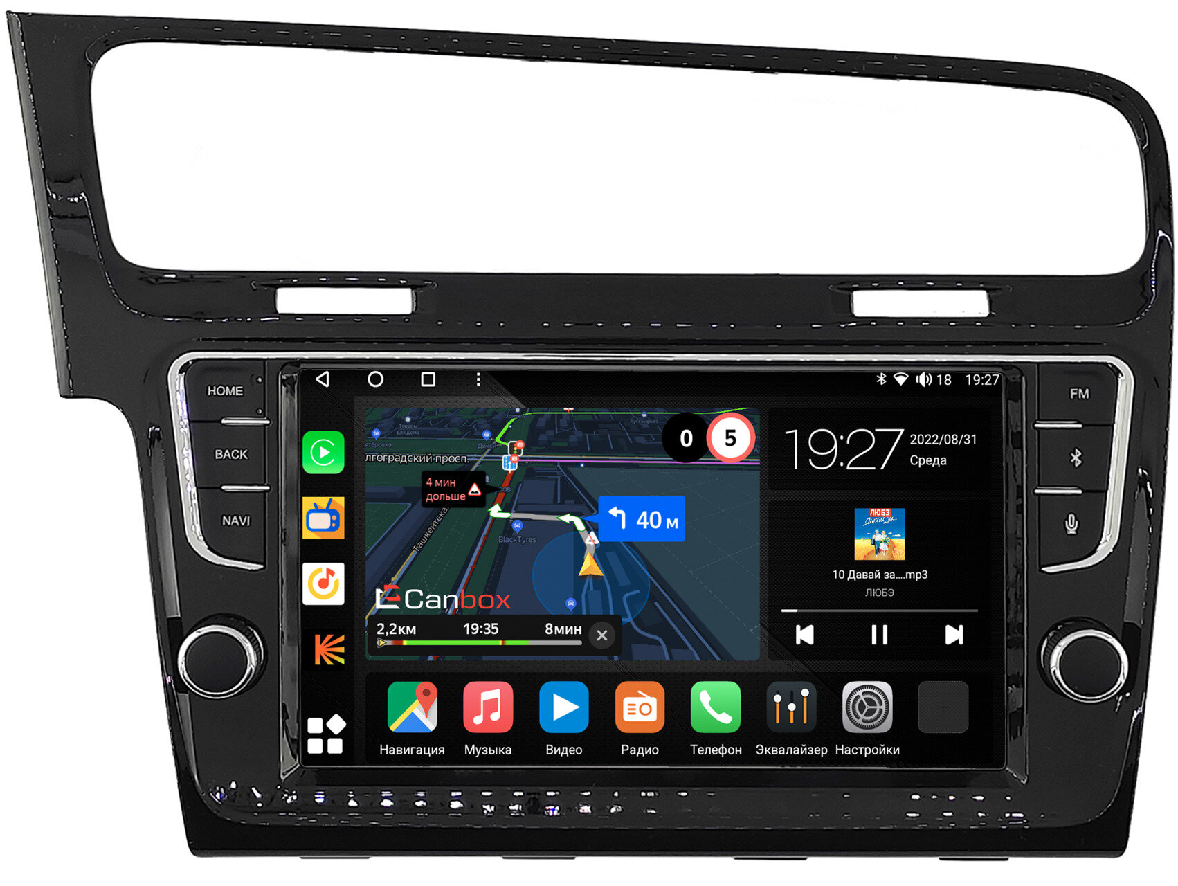 Штатная магнитола Canbox M-Line 2K 4179-9-3461 Volkswagen Golf 7 2012-2022 (черная, глянцевая) Android 10 (4G-SIM, 4/64, DSP, QLed)