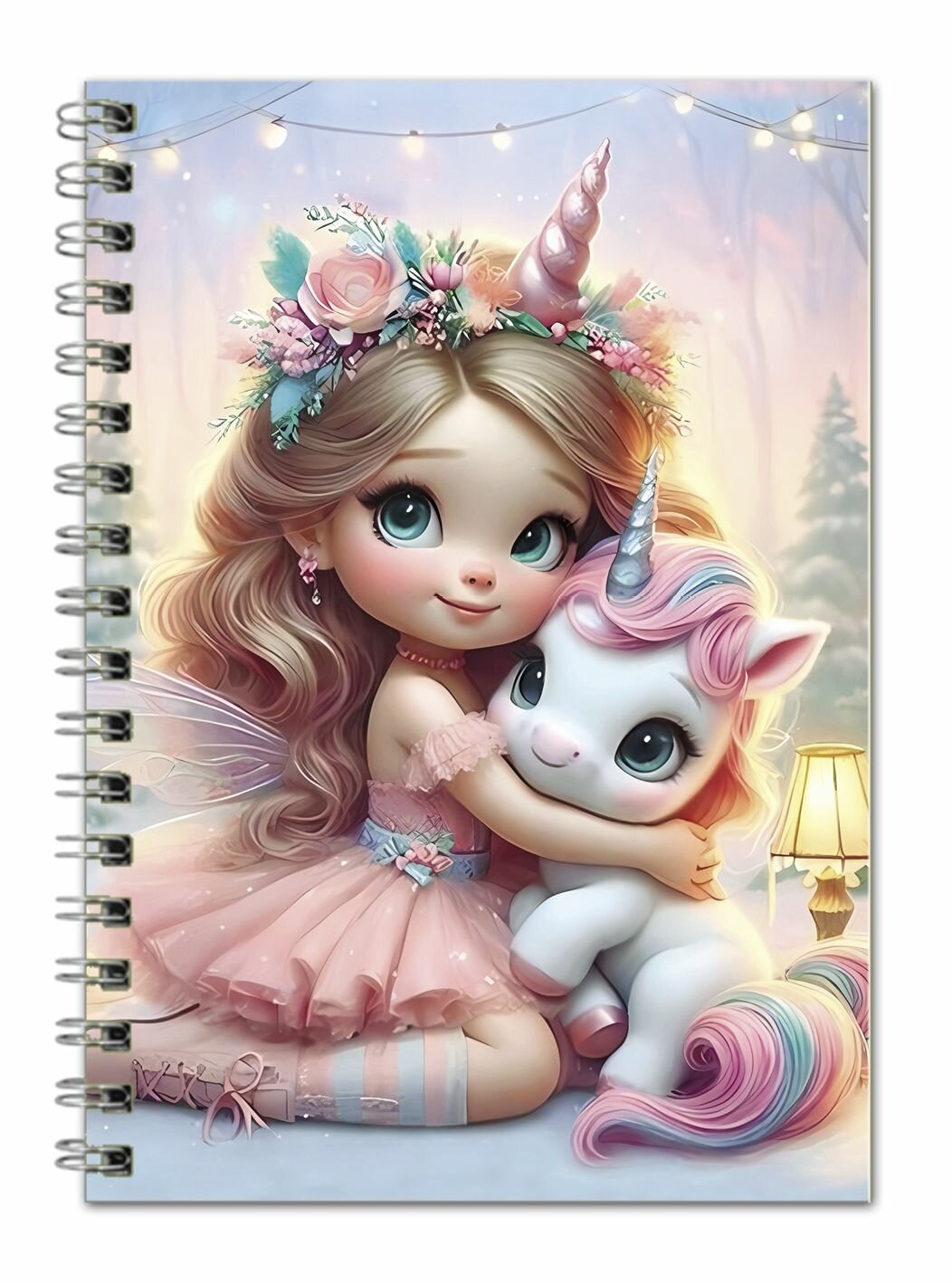 Блокнот "Единороги" вариант 4, для девочек, формат А5, малиновый