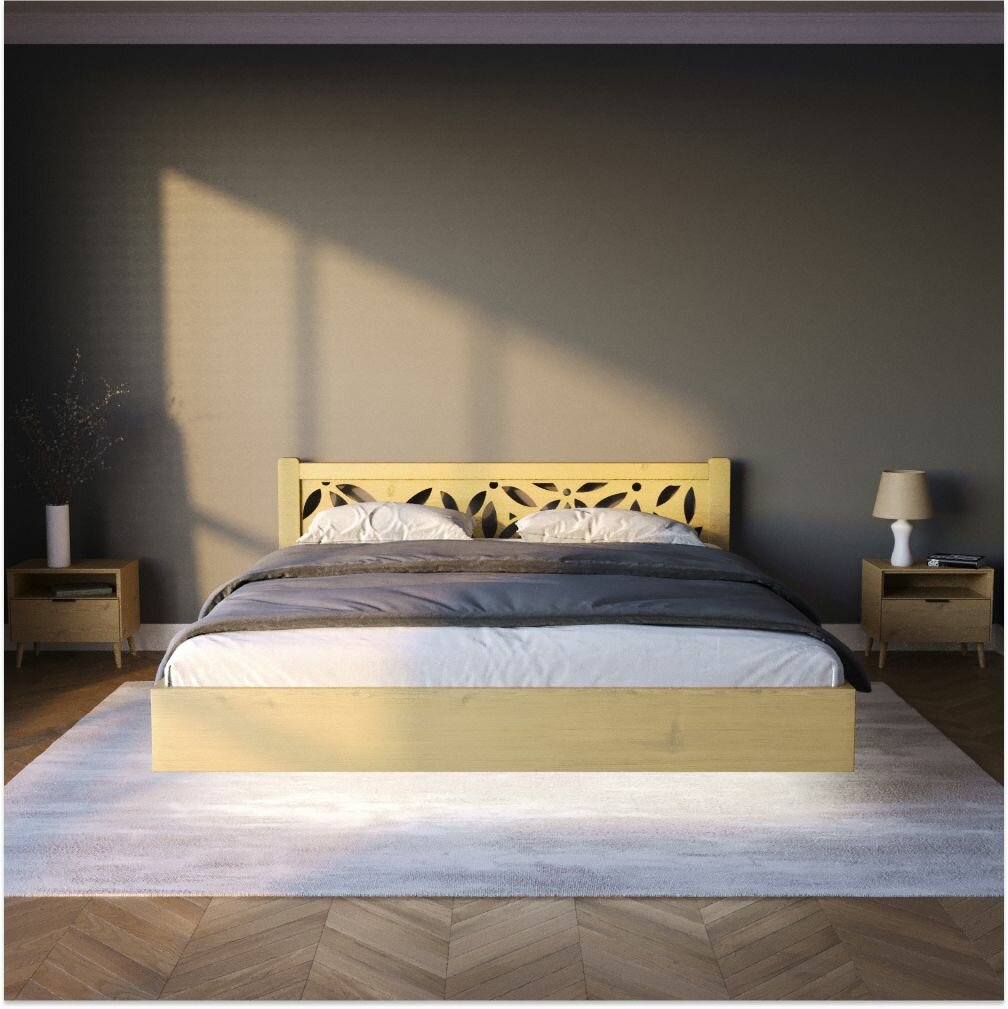 Кровать двуспальная 160x190 парящая Элиз цвет Бук