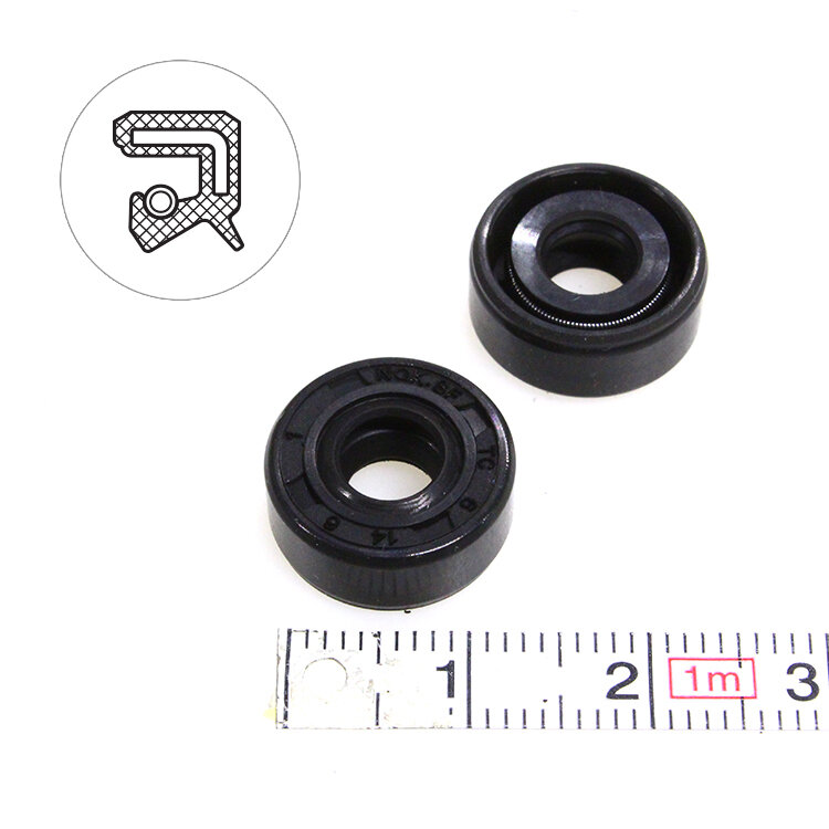 Манжета армированная (Сальник) 6х14х6 (тип 2 / TC) 70NBR