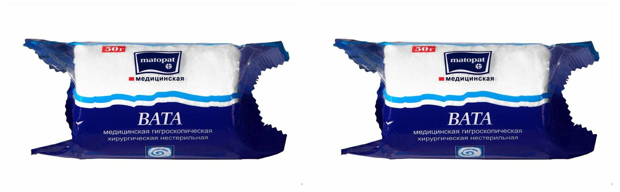 BELLA Вата хлопковая 100% хлопок в рулоне, 100 г, 2 шт.