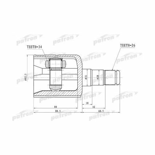 Ремкомплект шруса внутренний для автомобиля, PATRON PCV1305 (1 шт.)