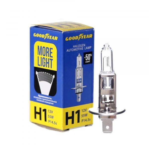 Лампа галогенная GoodYear More Light H1 12V 55W, 1
