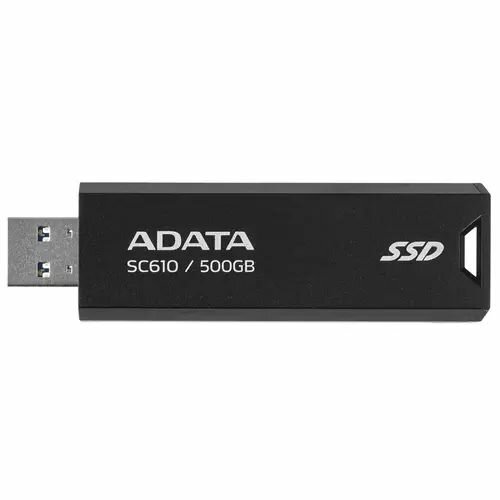 Накопитель SSD A-Data USB 3.1 500GB SC610-500G-CBK/RD SC610 1.8". Цвет: черный.