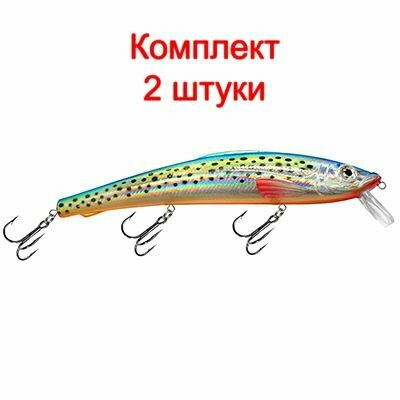 Воблер для рыбалки AQUA M-5 (new) 190mm, вес - 53,0g, цвет 061 (серебристо-голубой пятнистик), 2 штуки в комплекте