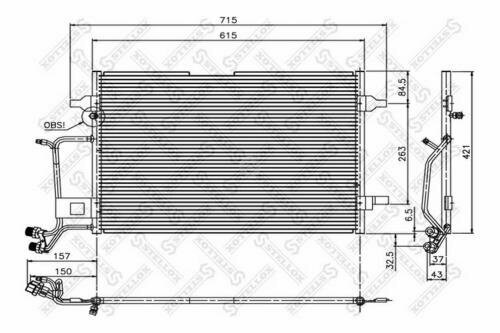 Радиатор кондиционера audi a4 vw passat Stellox 1045006SX Vag: 8D0260401A 8D0260403C 8D0260403E 8D0260403H Audi A4 (8d2