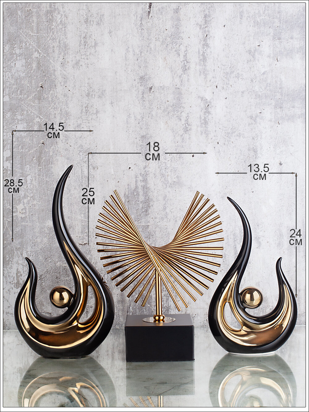 Статуэтки трио черный жемчуг (3 штуки в комплекте)