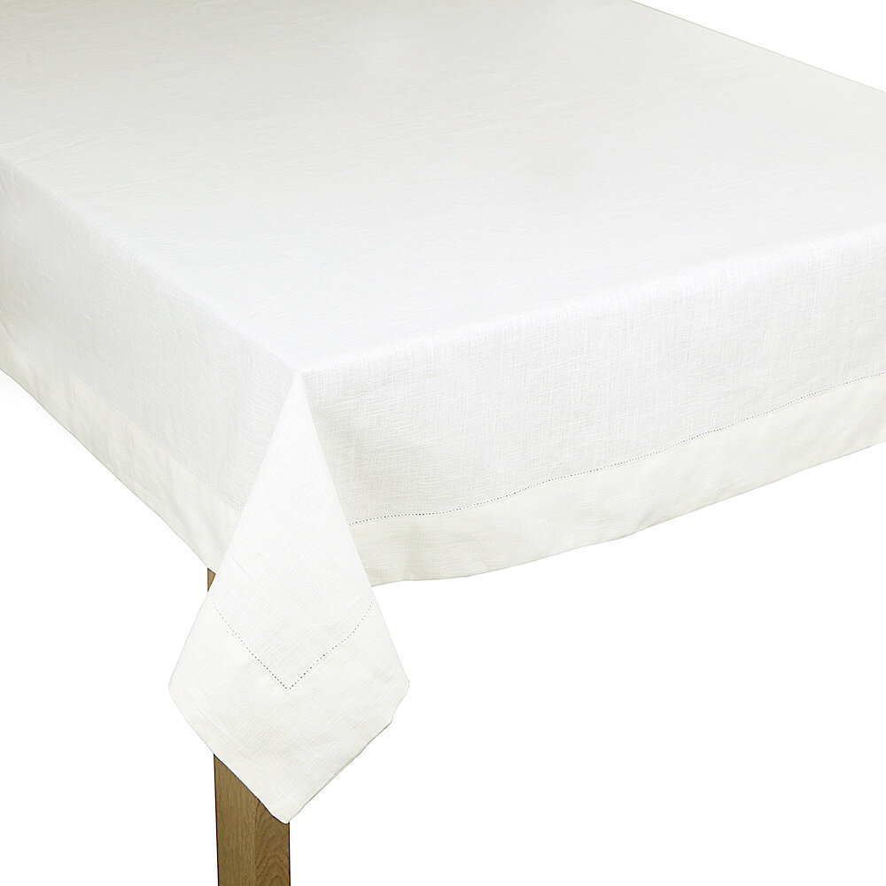 Скатерть Lene Bjerre 40302, лен, с мережкой, 140 см x 280 см