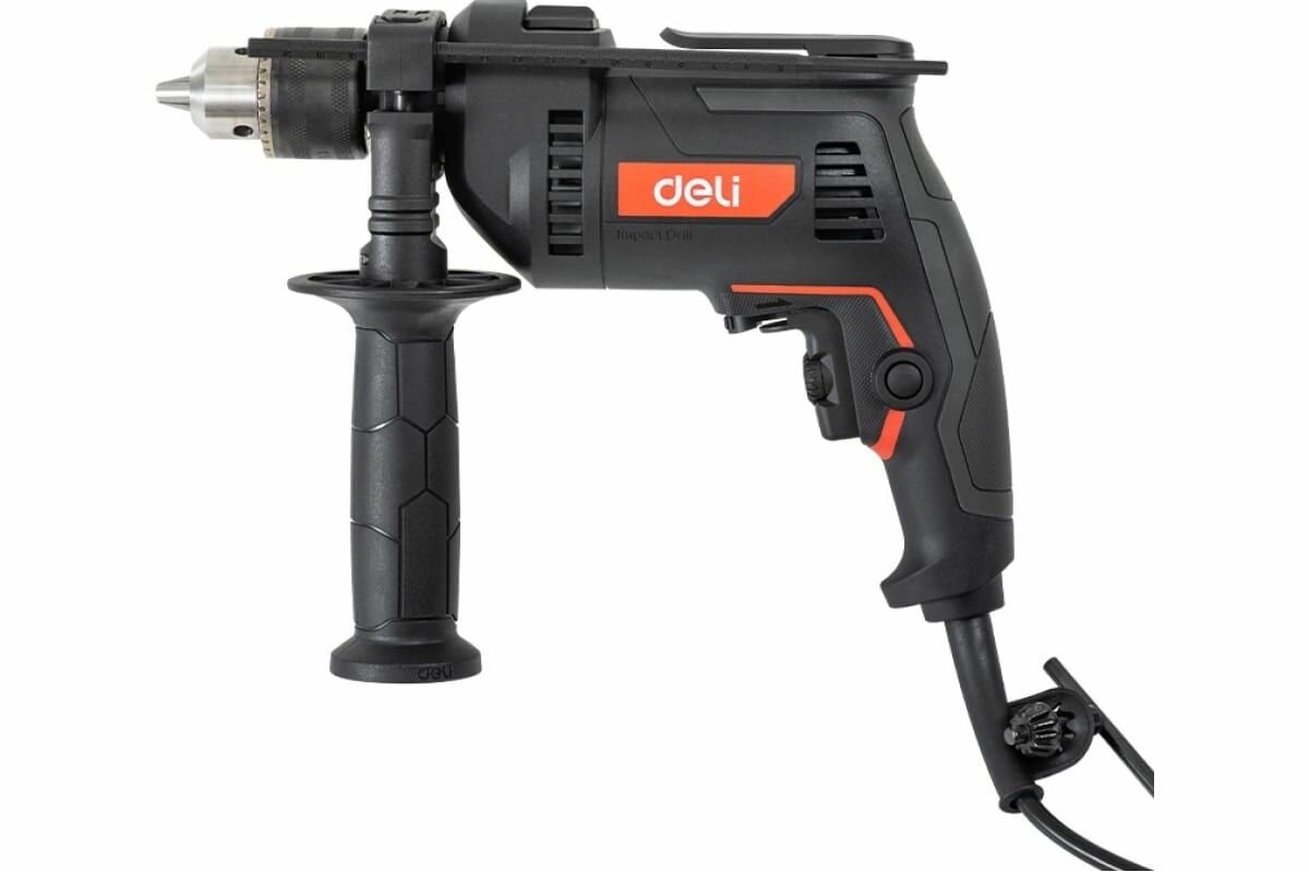 Дрель сетевая ударная Deli DE-CZ13-1E (680Вт/13мм/3000об/мин/48000уд/мин)