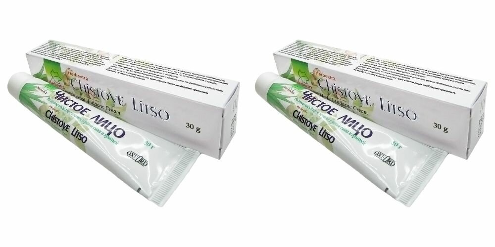 HerbExtra Крем для лица Чистое лицо, от сыпи и прыщей, 30 г, 2 уп