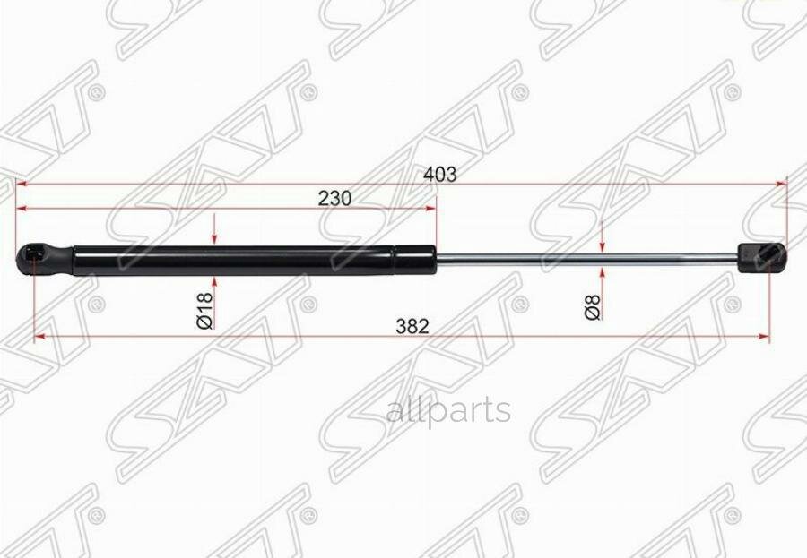 SAT ST-871702E000 Амортизатор крышки багажника Hyundai Tucson 04-09 (Справа=Слева)