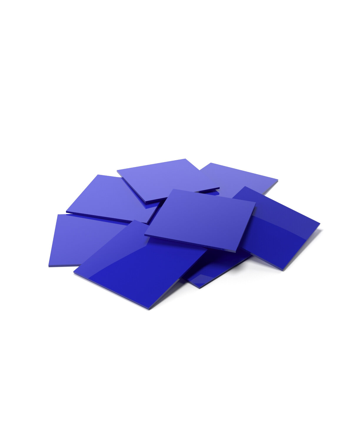 Оргстекло синее 3 мм, квадрат 10 см, 7 шт.