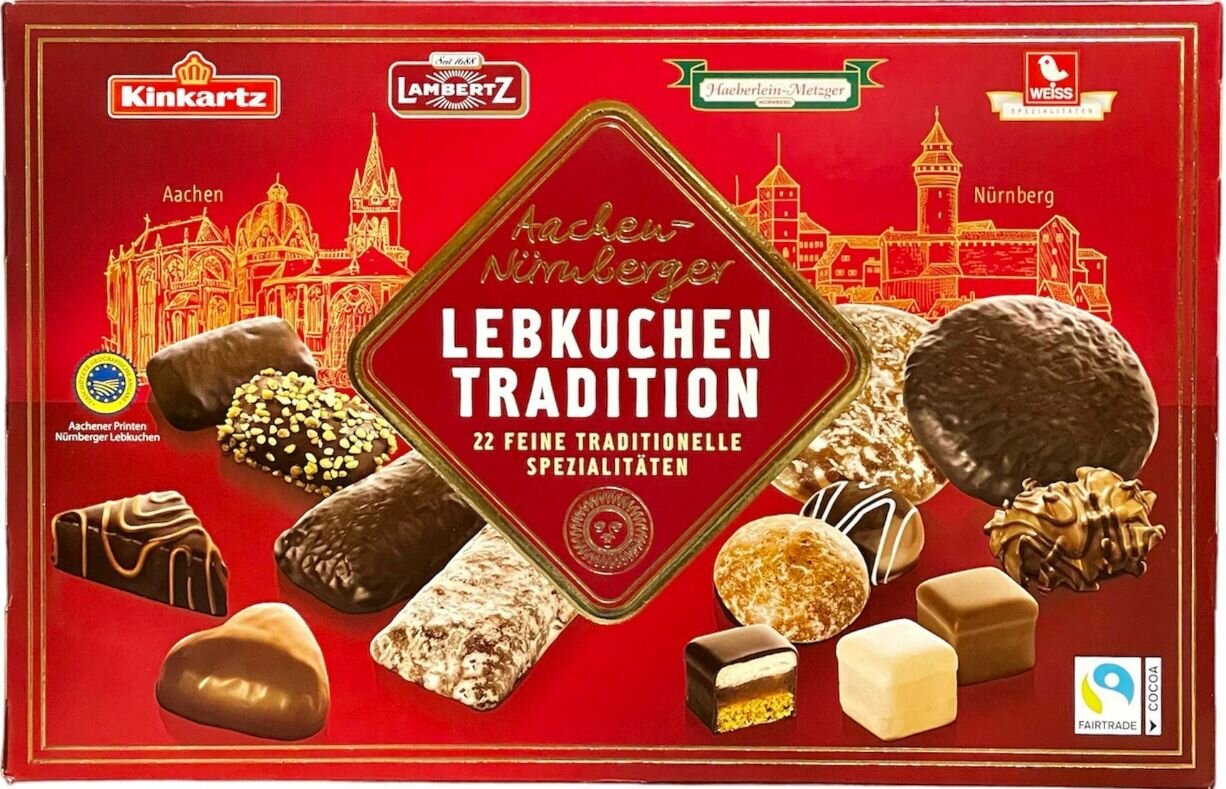 Пряники имбирные Lambertz микс, 500г. Германия/ Подарочный набор для детей и взрослых сладкий вкусный подарок сюрприз на день рождения, праздник, Новый год и Рождество