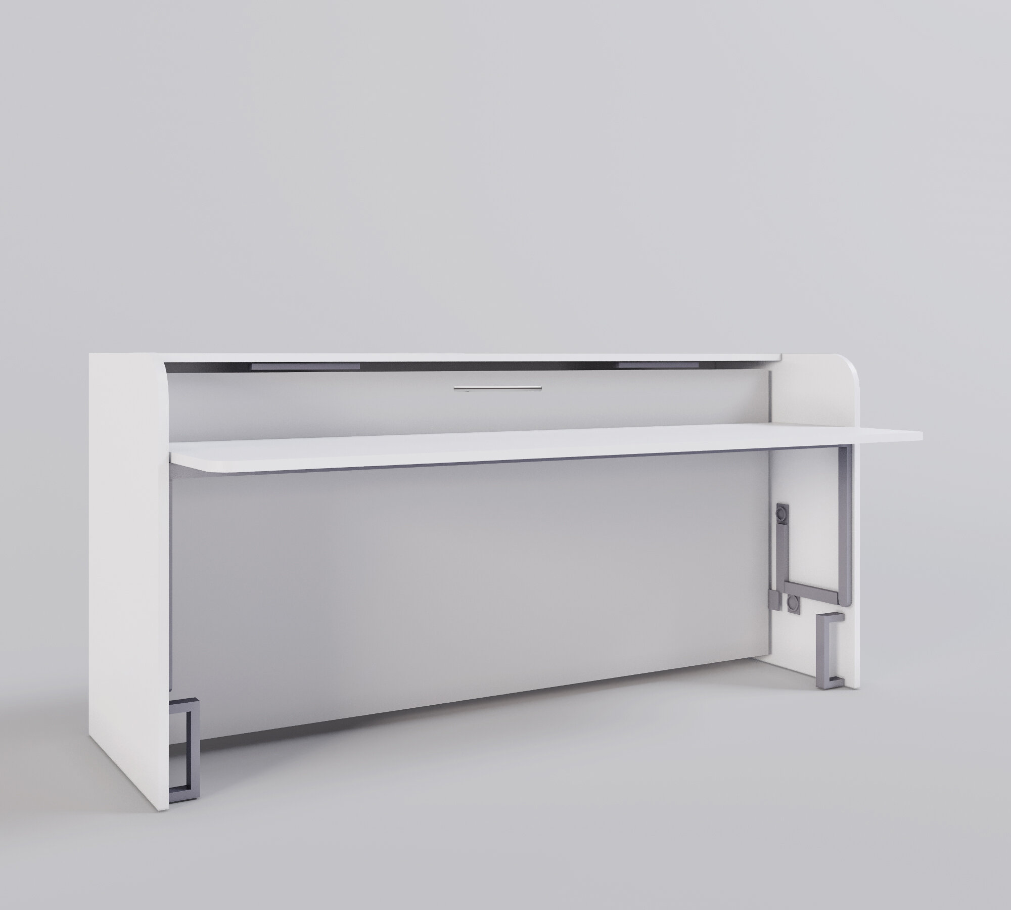 Откидная односпальная шкаф-кровать трансформер со столом Бранда Топ Таволо Тренд