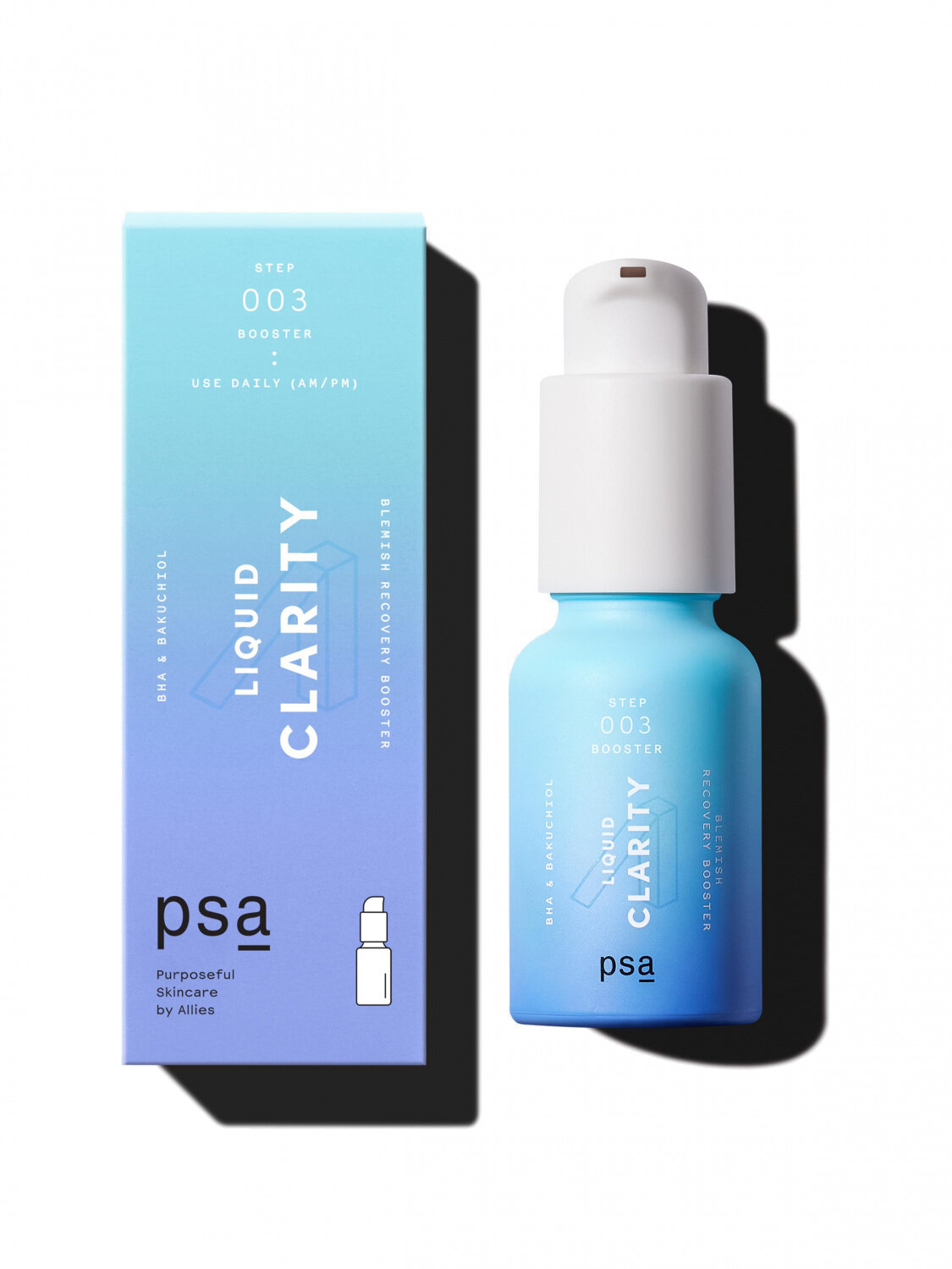 Восстанавливающая сыворотка-бустер с BHA-кислотами и бакучиолом PSA LIQUID CLARITY: BHA & Bakuchiol Blemish Recovery Booster 15 ml