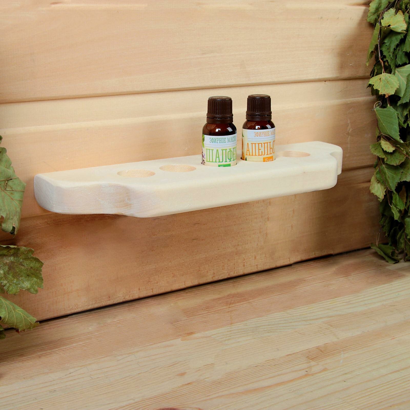 Полка для эфирных масел «Лира», 30×7×3 см, деревянная, настенная, «Добропаровъ»