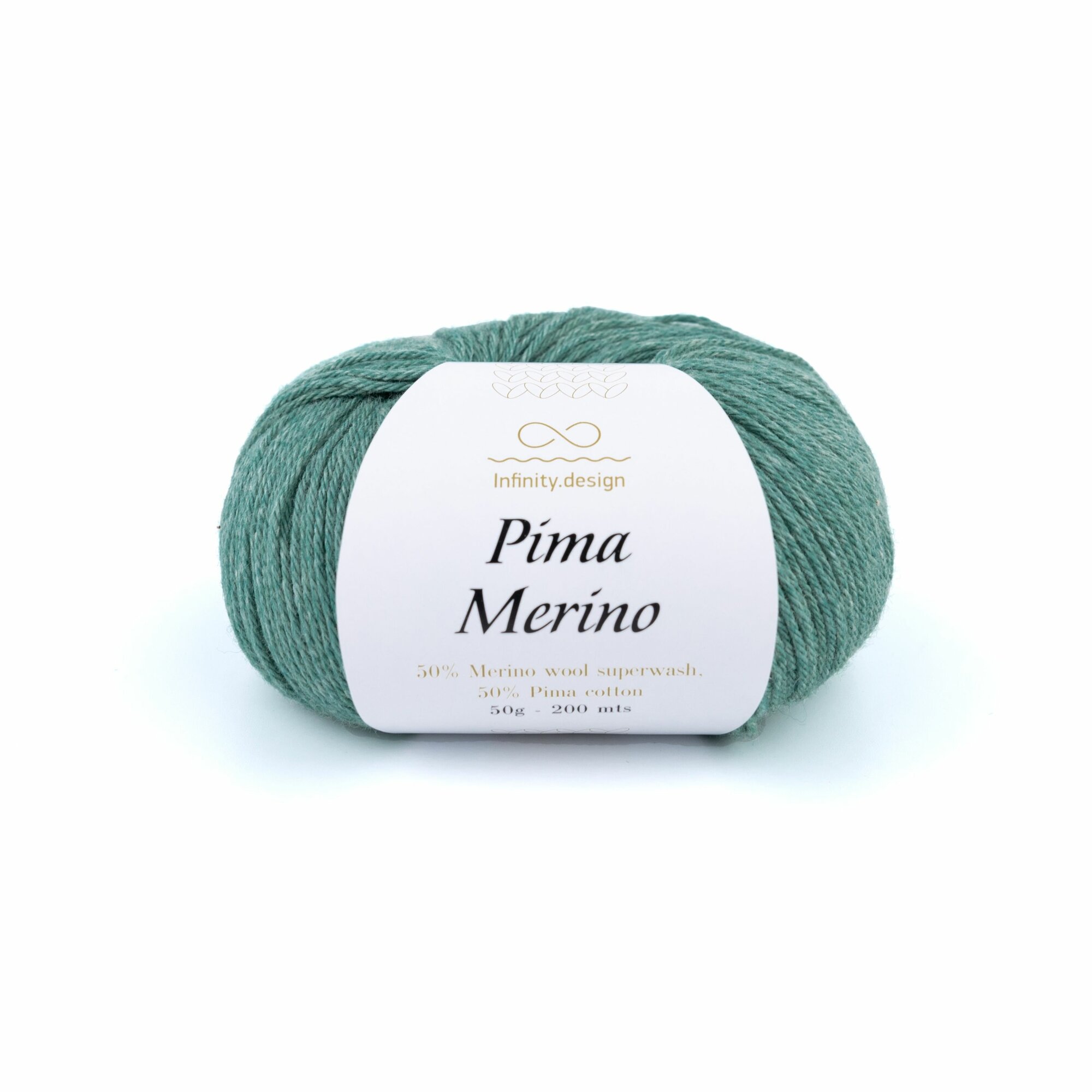 Пряжа INFINITY Pima Merino (7750 FOREST GREEN) (1 моток), 50% мериносовая шерсть, superwash, 50% pima хлопок, 50г, 200м
