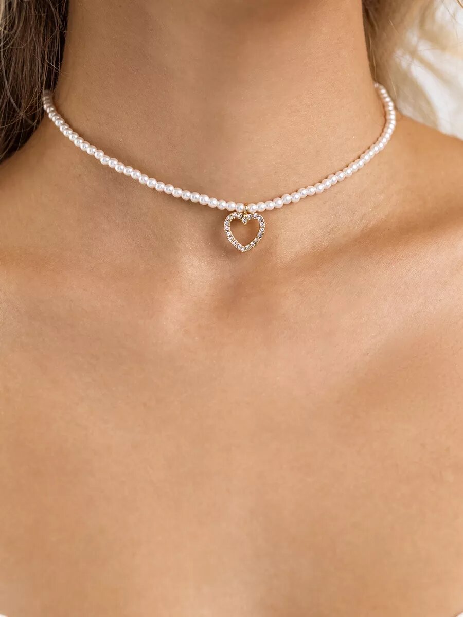 Чокер, жемчуг имитация