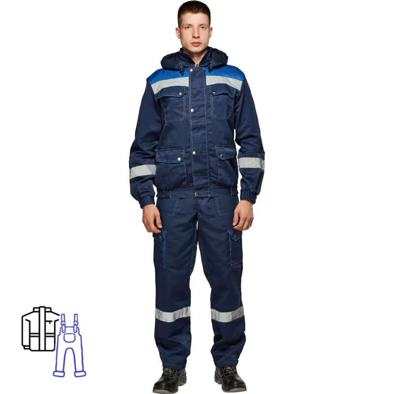 Костюм рабочий летний муж. Антей СОП син/вас (КПК) 44-46 (88-92)/182-188, 1572148