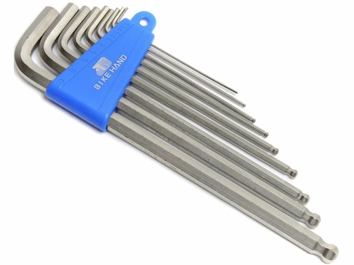 Набор шестигранных ключей bike hand yc-623 в клипсе, 9 размеров: 1.5-10 мм