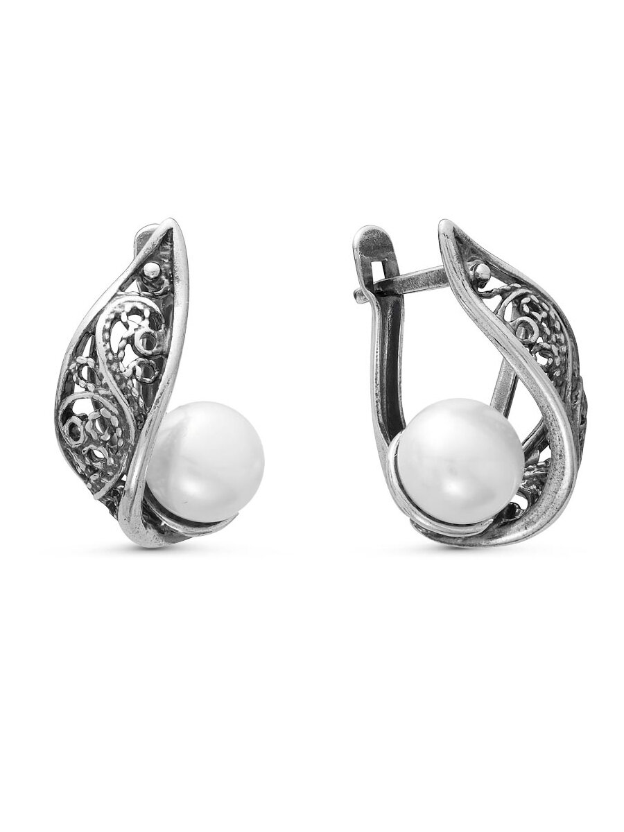 Серьги, жемчуг культивированный