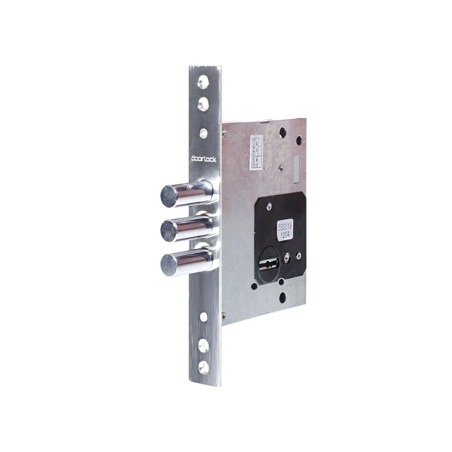 Замок дверной, врезной DOORLOCK 9257K, сувальдный, хромированный