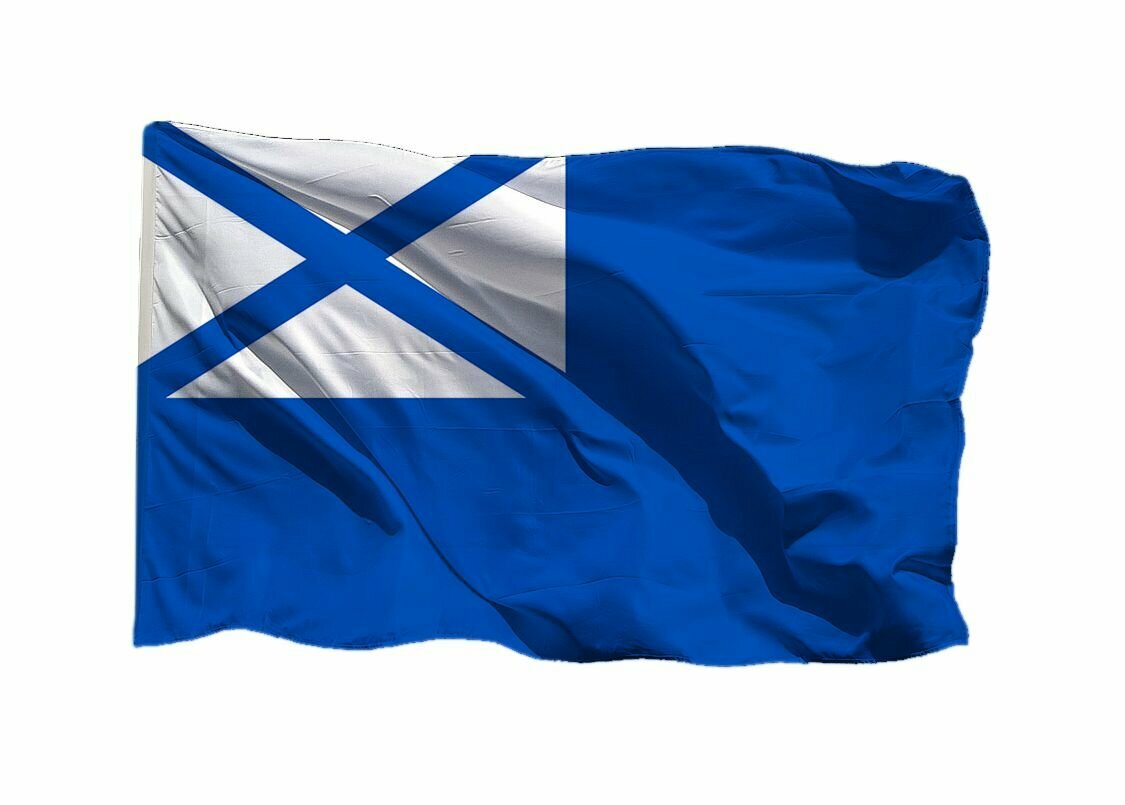 Флаг судов, катеров Вспомогательного флота ВМФ 90х135 см на сетке для улицы, для флагштока