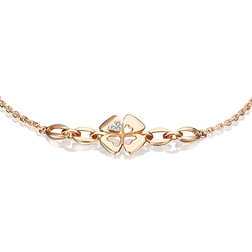 Браслет, комбинированное золото, 585 проба, бриллиант