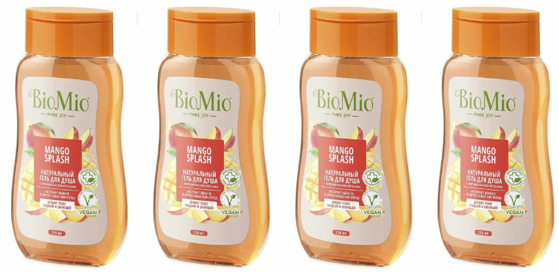 Гель для душа BioMio BIO SHOWER GEL Манго, 250 мл, 4 шт