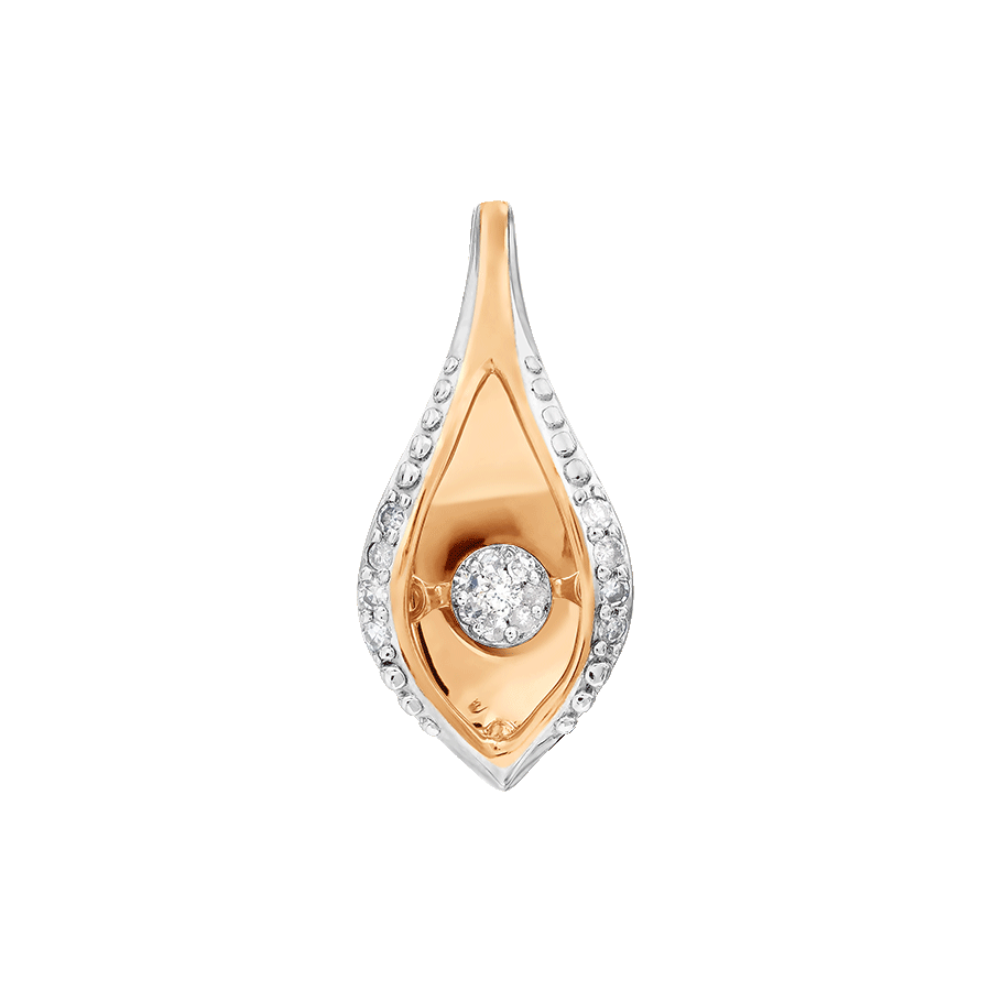 Подвеска, красное золото, 585 проба, бриллиант