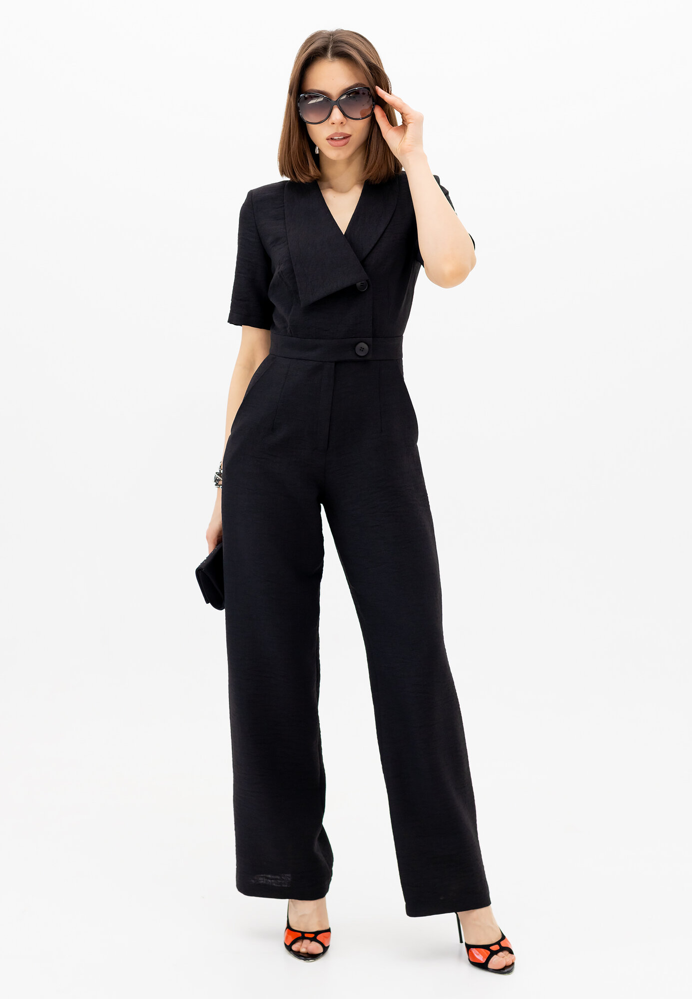 Комбинезон Комбинезон с идеальной посадкой по фигуре из льна-жатки