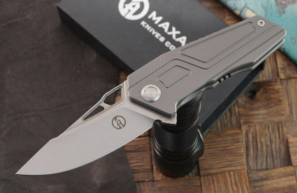 Складной нож Maxace Panzer (рукоять пескоструй, клин стоунвош, 14C28N) MPZ01