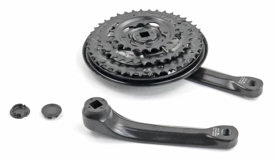 Шатуны 3зв. 42-34-24зуб/шатуны 170мм под квадр. вал "Shimano TOURNEY" FC-TY301 , чёрный, с защитой