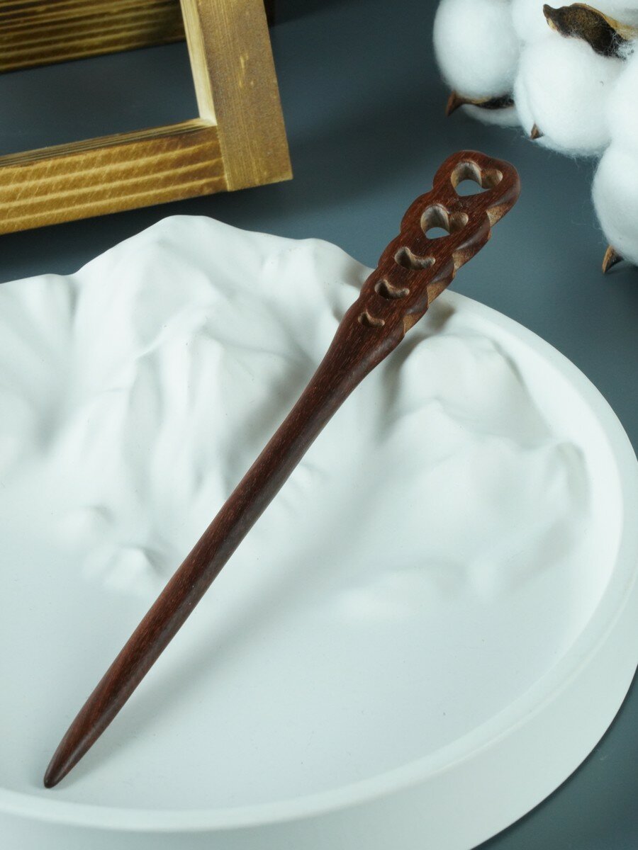 Китайская палочка, шпилька для волос. Из дерева, сандаловая 17 см.