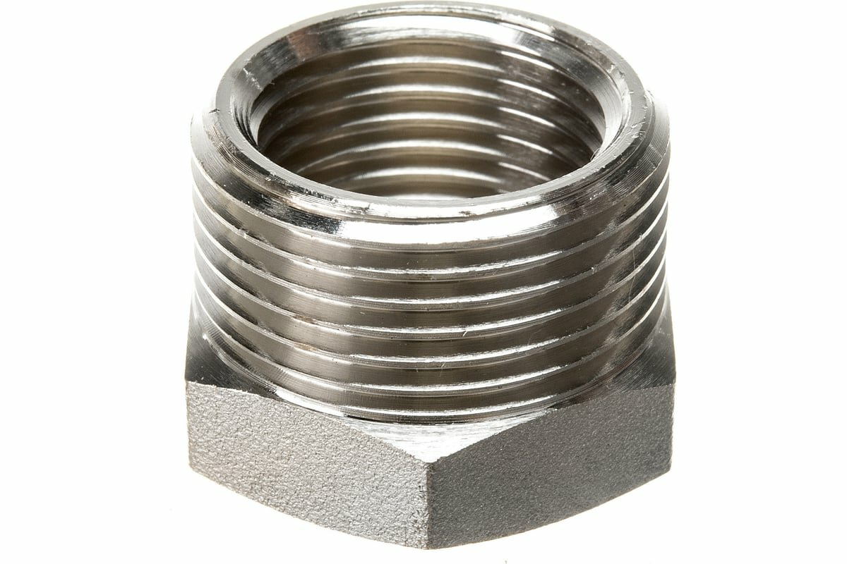 DOUBLE-LIN Футорка резьбовая латунная никелированная Н/В 3/4" х 1/2" LL6033 (3/4"x1/2")